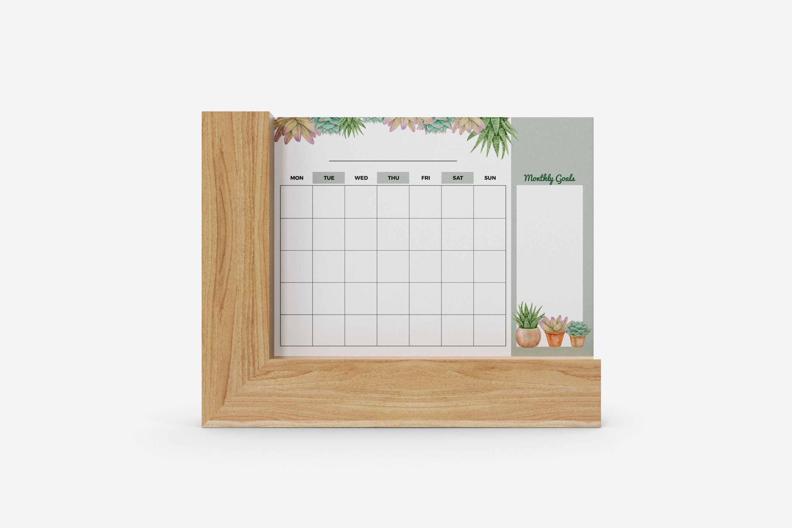 DIY Plant Theme Succulent Calendar Printable – Potter Upper