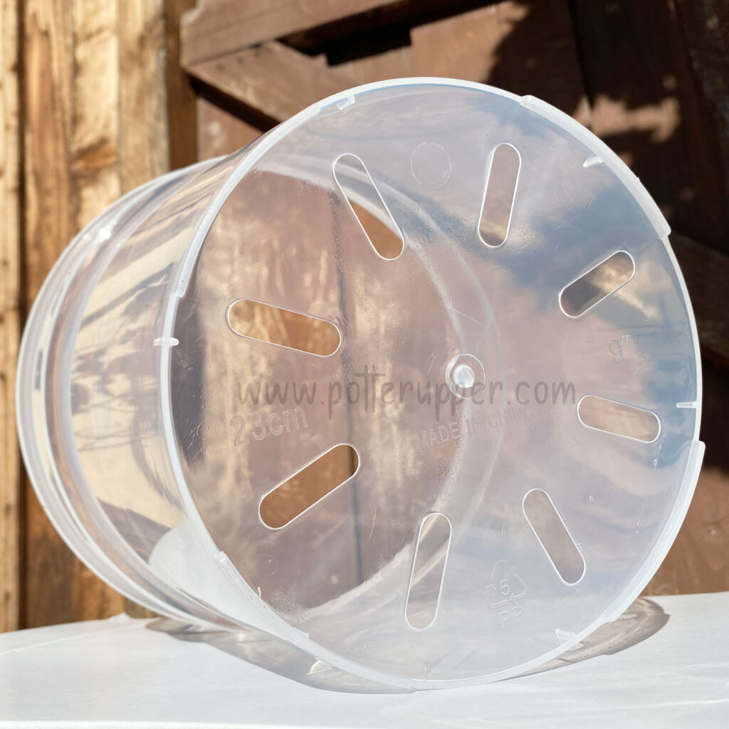 Pack of Three (3) 9″ Clear Transparent Pots – Potter Upper
