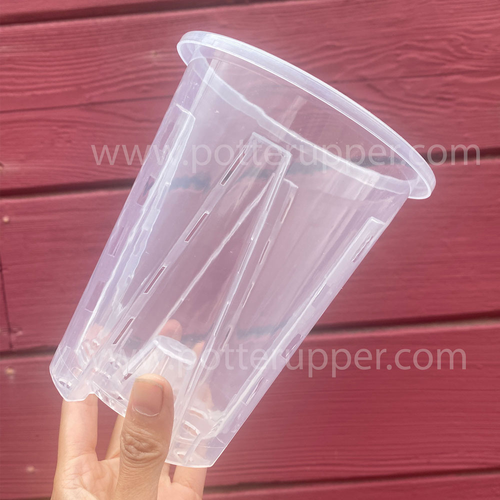 7″ Clear Transparent Pots, with Side Vents, Anti-Spiral Pots for ...