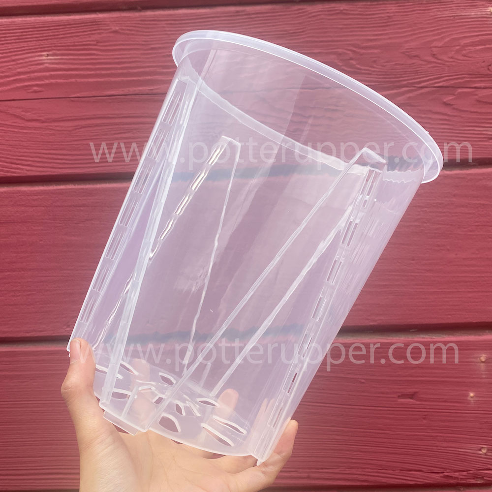 7″ Clear Transparent Pots, with Side Vents, Anti-Spiral Pots for ...
