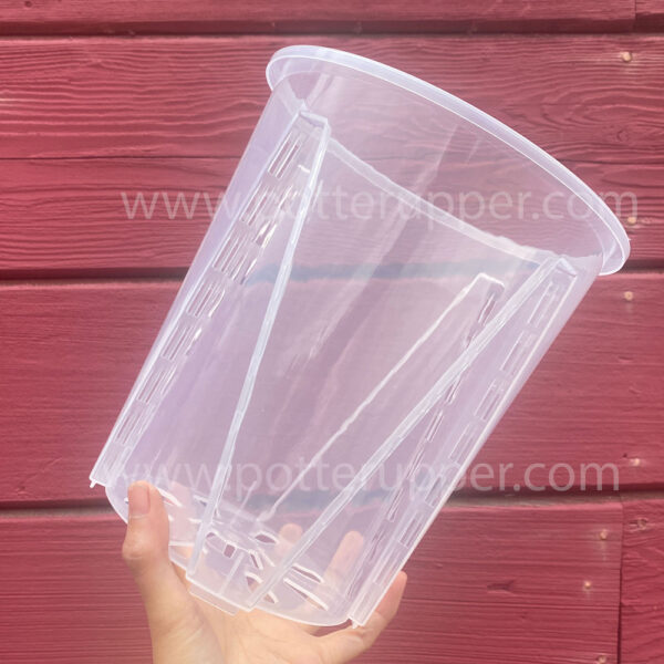 7″ Clear Transparent Pots, with Side Vents, Anti-Spiral Pots for ...