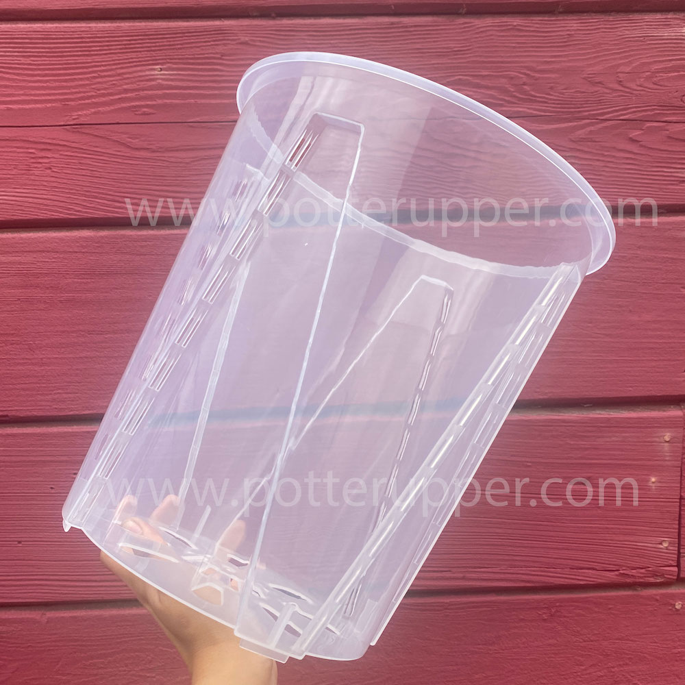 9″ Clear Transparent Pots, with Side Vents, Anti-Spiral Pots for Plants ...